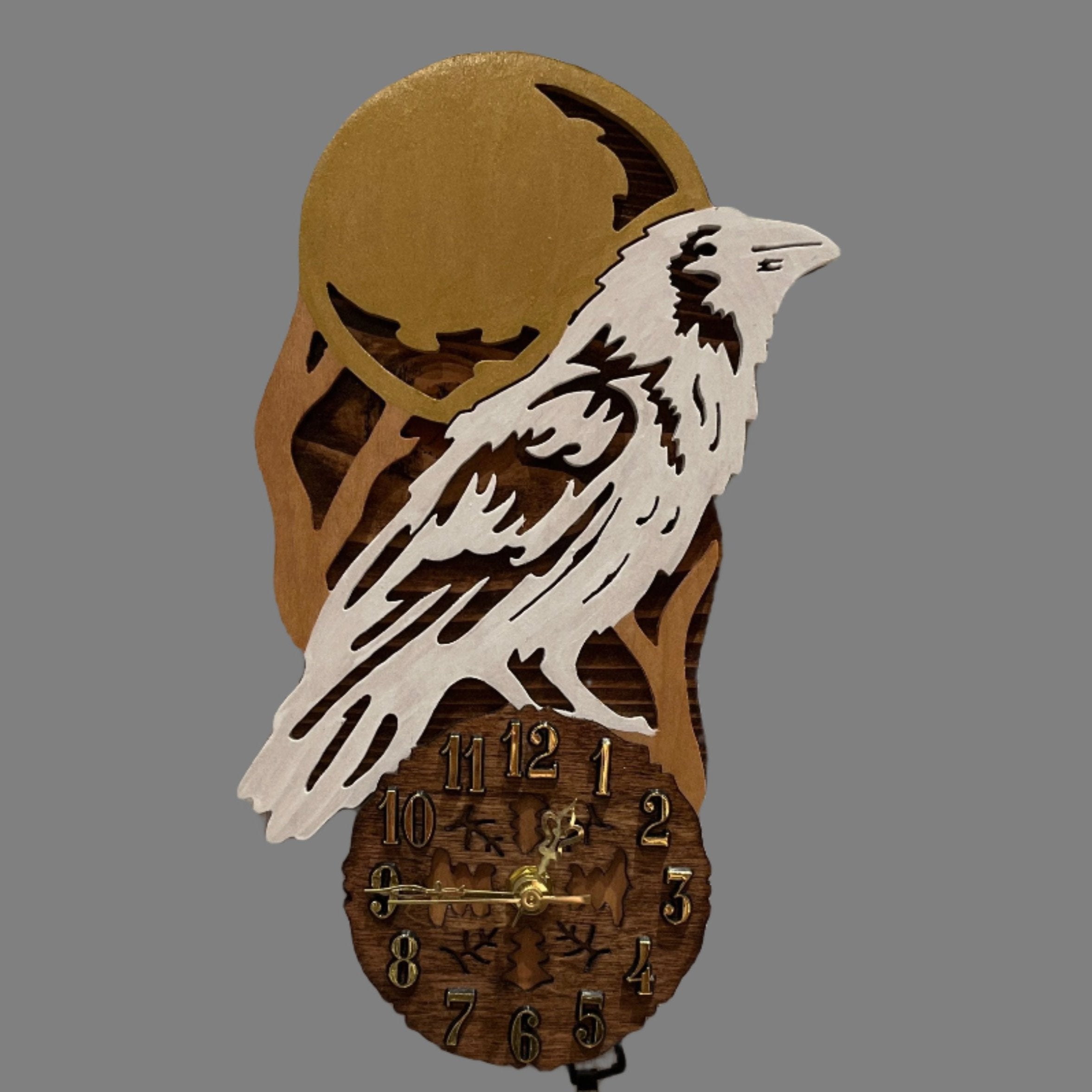 White Raven Pendulum Clock – Buzzwinkle’s Bazaar