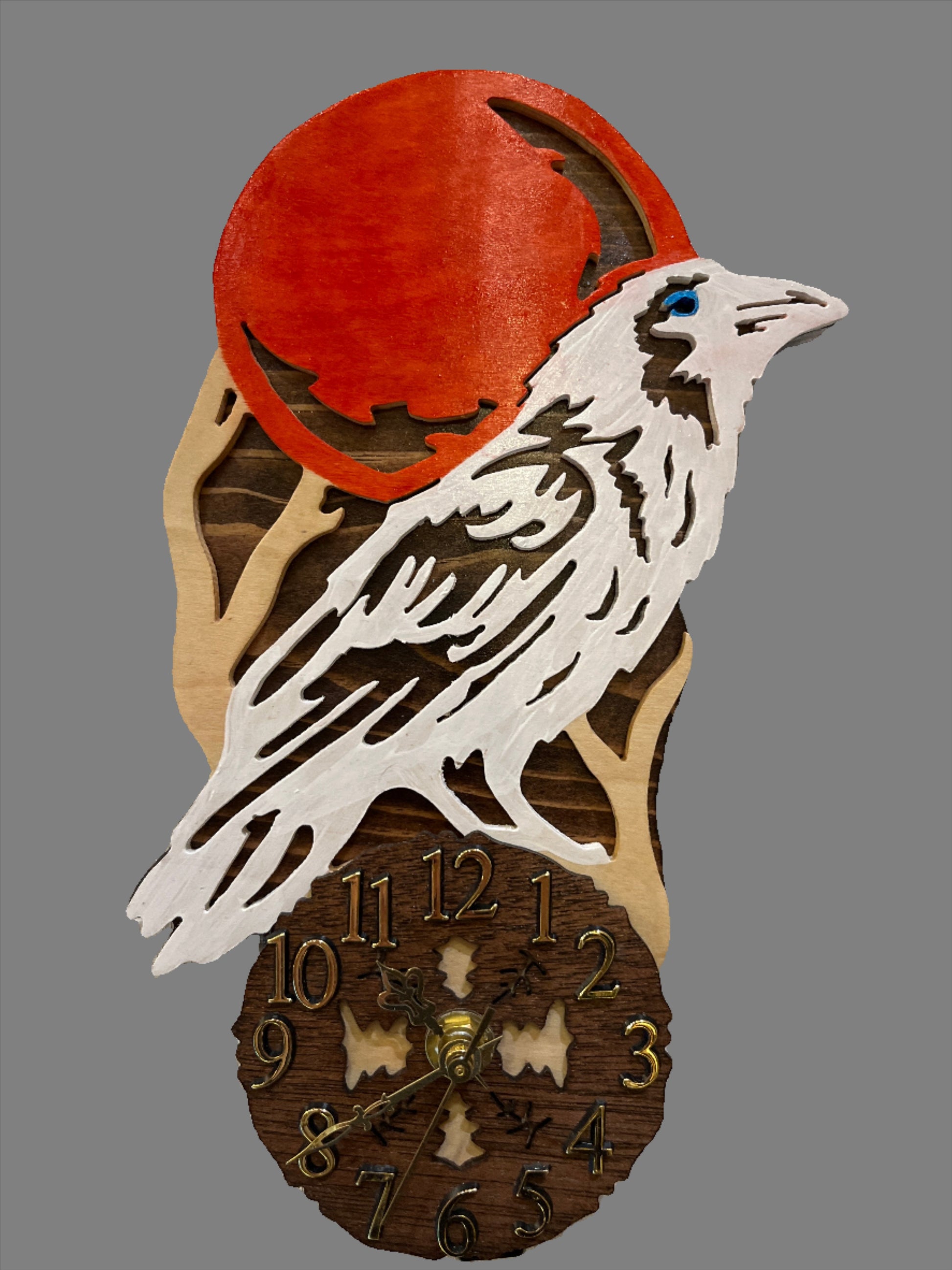 White Raven Pendulum Clock – Buzzwinkle’s Bazaar